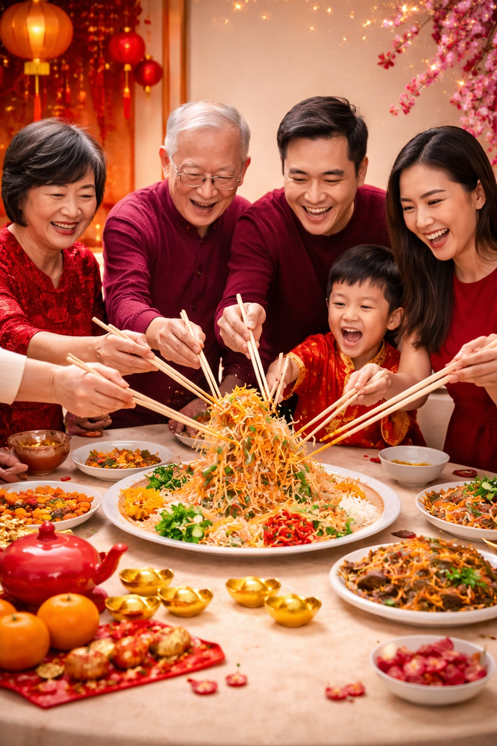 Lo Hei (Yu Sheng) Guide-Meaning, Ingredients & What to Say in Singapore
